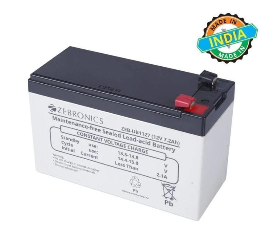 Zebronics 12V 7.2AH Battery UPS SMF VRLA Rechargeable battery